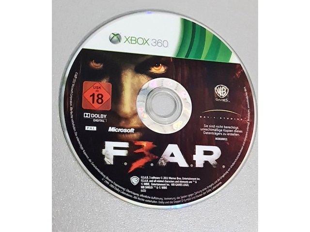 Fear 3     F.3.A.R.  XBOX 360   (samo disk)