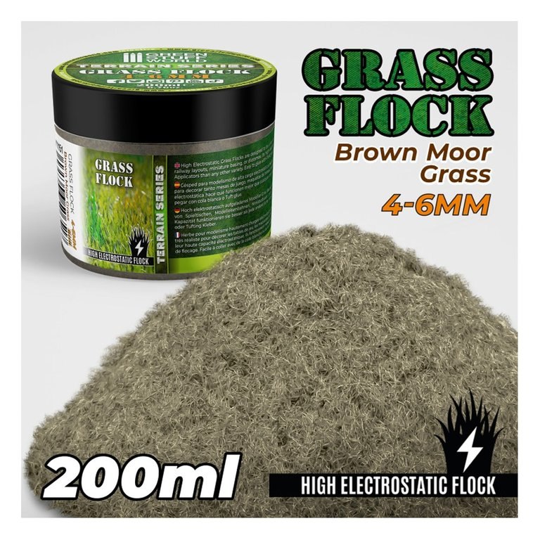 Grass Flock - BROWN MOOR GRASS 4-6mm (200ml)
