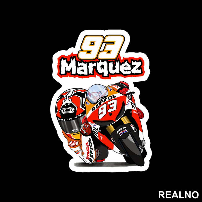 MARQUEZ 93 ON THE BIKE - MOTOGP - SPORT - NALEPNICA