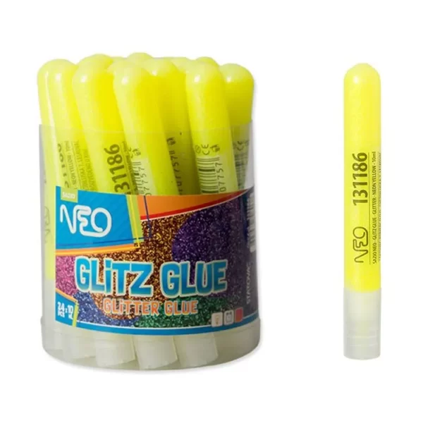 Glitz Glue, lepak sa šljokicama, žuta neon, 10ml