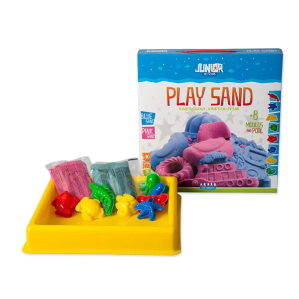 Play sand, kinetički pesak sa kadicom i kalupima, miks, 500g