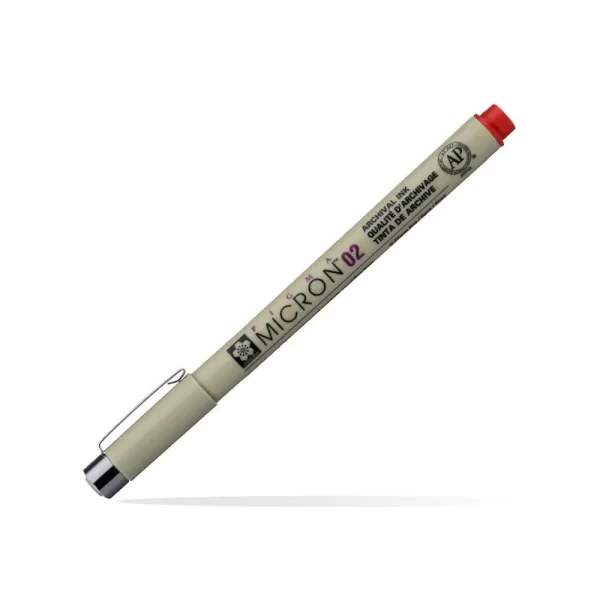 Pigma Micron 02, liner, red, 19, 0.3mm