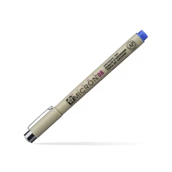 Pigma Micron 08, liner, blue, 36, 0.5mm