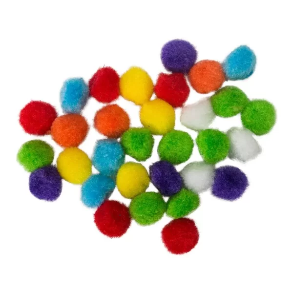 Crafty deco, kraft pom pom, miks, 15mm, 30K