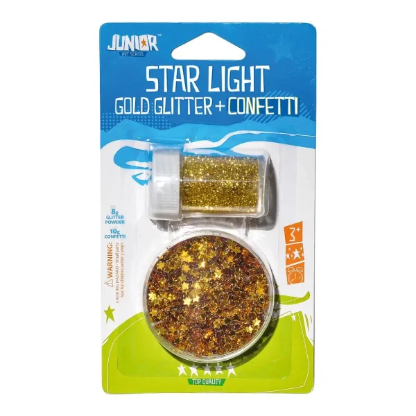 Star light 50, šljokice, blister, puder-zvezdice, zlatna, 50g