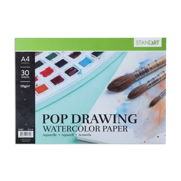 Pop drawing, akvarel blok, 135g, 30 lista, A4