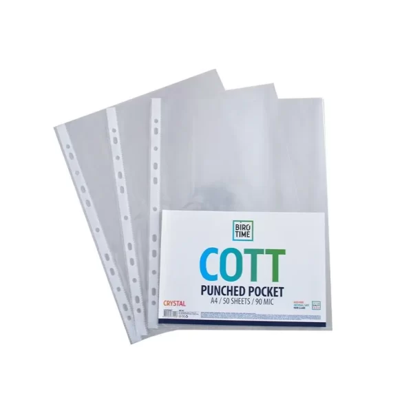 Cott, folija za registrator, 90mic, A4, kristal, 50K