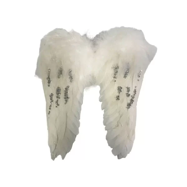 Glam, novogodišnja dekoracija, perje, krila, 23cm