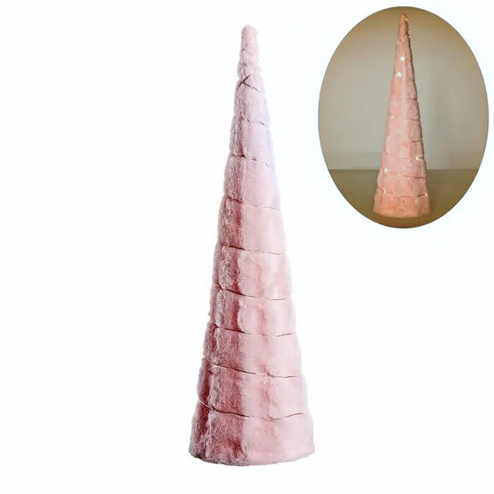 Plush cone, jelka, plišana, roze, 80cm