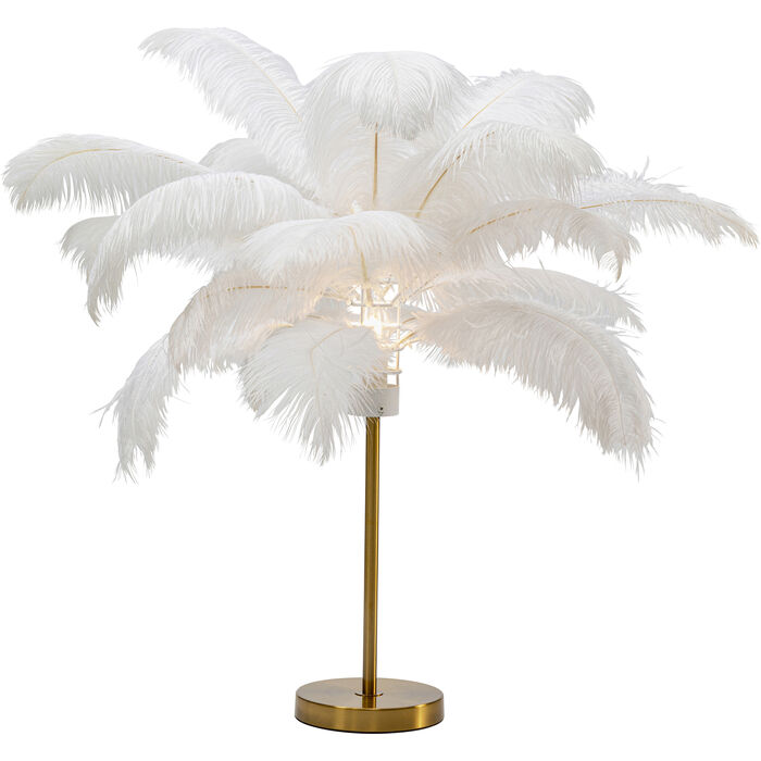 Table Lamp Feather Palm White 60cm