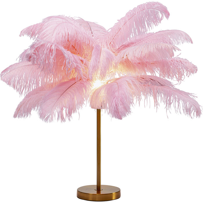 Table Lamp Feather Palm Pink 60cm