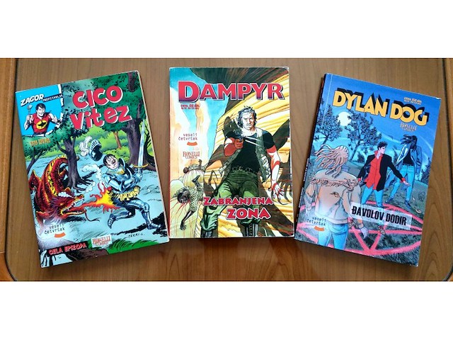 Stripovi Dylan Dog Cico Vitez Dampyr 3kom