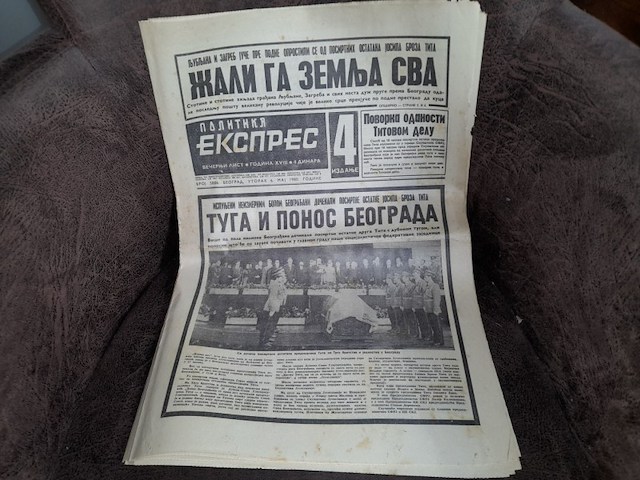 Politika ekspres 6 maj 1980 Tito