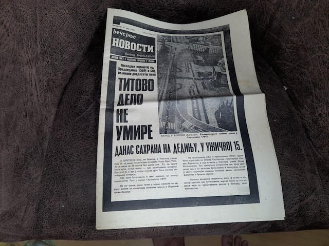 Večernje Novosti, 8. maj 1980. Tito
