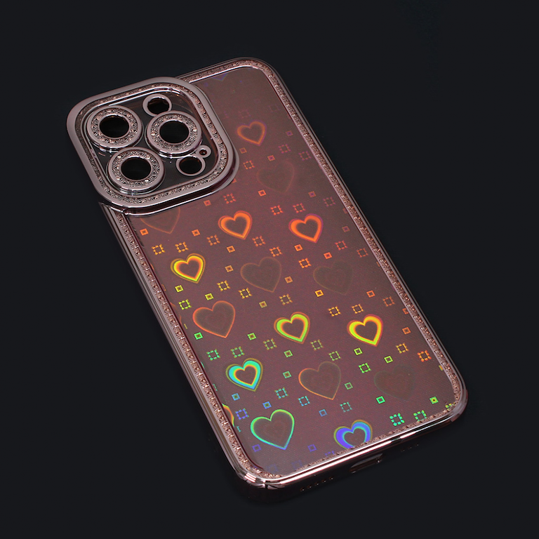 Maska(Futrola) Heart IMD za iPhone 13 Pro 6.1 roze