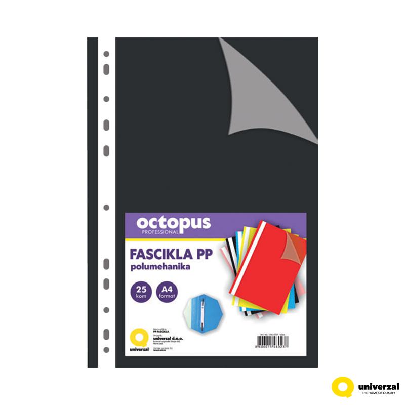 FASCIKLA A4 POLUMEHANIKA SA 11 RUPA 25/1 CRNA OCTOPUS UNL-1819