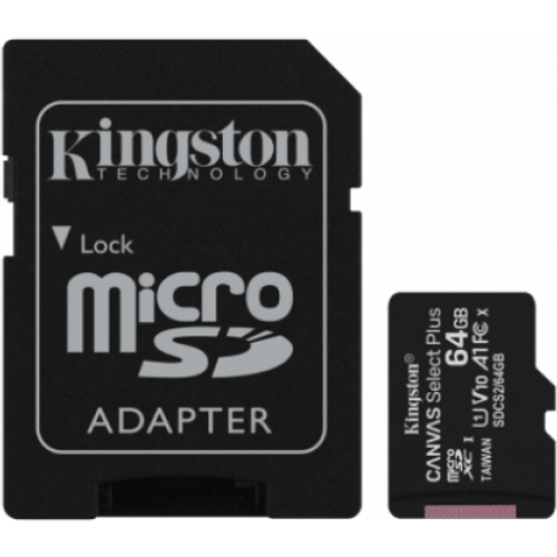 SD CARD 64GB Kingston Canvas Select Plus SDCS2/64GB Class10