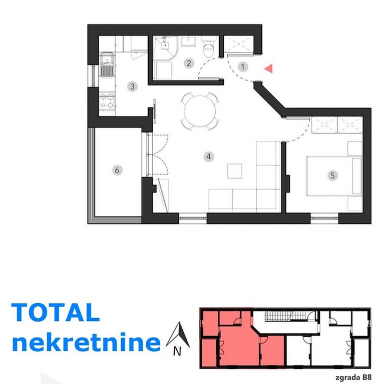 SREMSKA KAMENICA - POPOVICA - 45. 00 m2