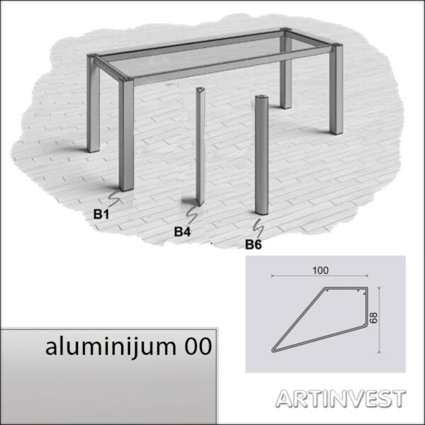 Sto IN-OUT Serie B4 – SET 4 NOGE H750 za drvo Aluminium 00