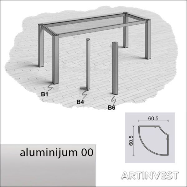 Sto IN-OUT Serie B6 – SET 4 NOGE H750 za drvo Aluminium 00