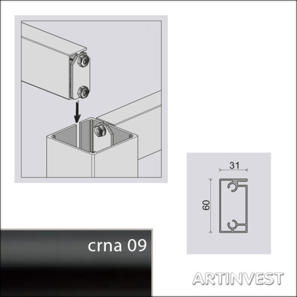 Sto IN-OUT B1, B4, B6 – TRAVERZA 4.62m Crna 09