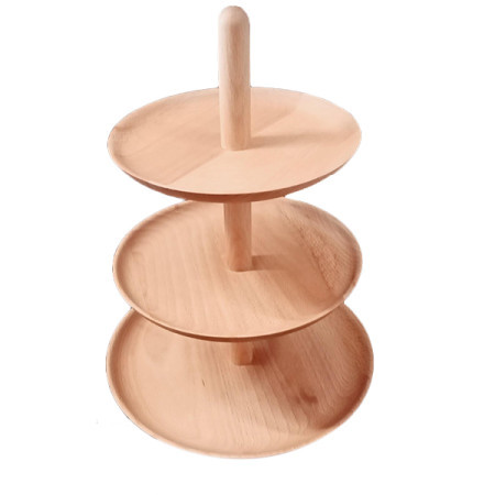 Wood holz stalak za kolače H=380 mm, tanjiri fi 250,210,180mm ( 2091 ) bukva