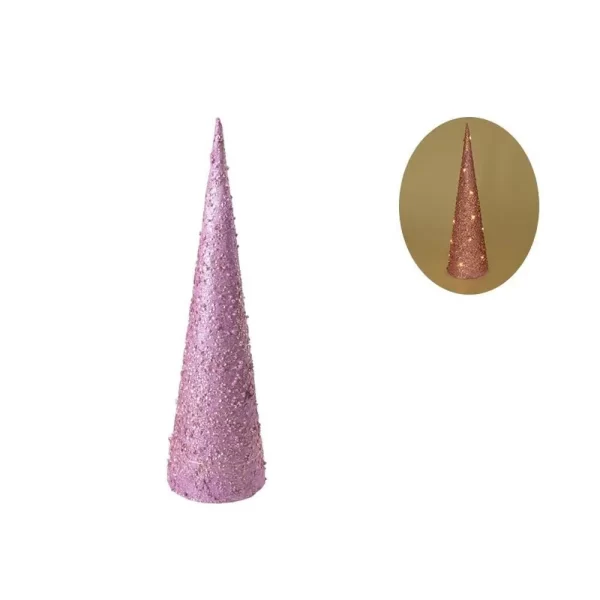 Pearl cone, jelka, biseri, roze, 80cm