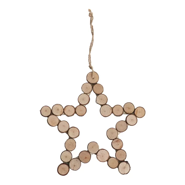Tinker, novogodišnja dekoracija, drvena, zvezda, 20cm
