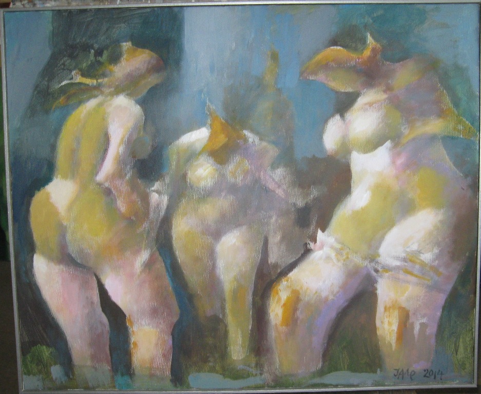 U cestaru, Ljubodrag Jankovic Jale, akril na platnu, sertifikat, 61×73 cm, 2014, 2500 e