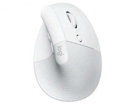 LOGITECH Lift Vertical Ergonomic Wireless miš beli