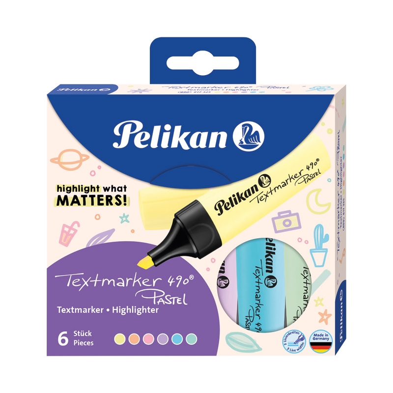 Text marker / Signir 490/6boja Pelikan 817325 pastelno sortirano blister