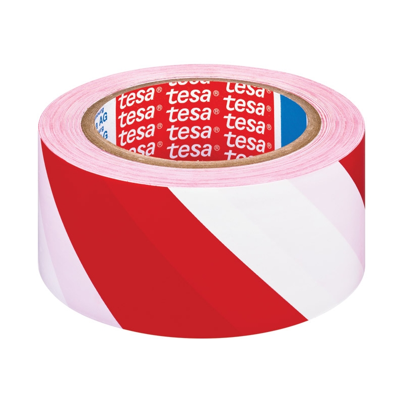 Selotejp – Traka za označavanje lepljiva 50mm/33m pvc Tesa tesaflex® 60760-92 belo-crvena - 4042448096593