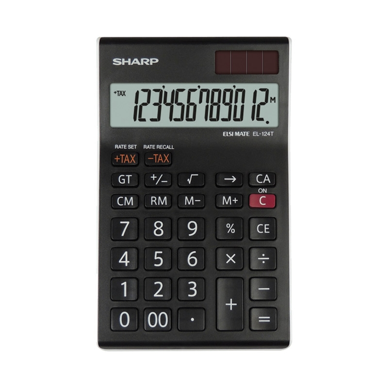 Kalkulator komercijalni 12 mesta Sharp EL-124T-WH crno beli blister