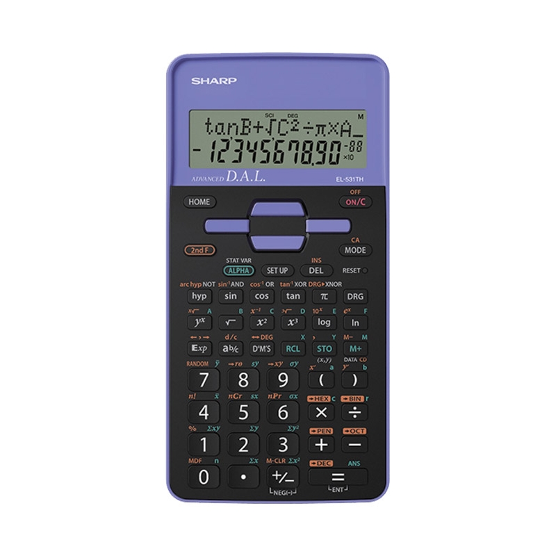 Kalkulator tehnički 10 mesta 273 funkcije Sharp EL-531THB-VL crno ljubičasti blister
