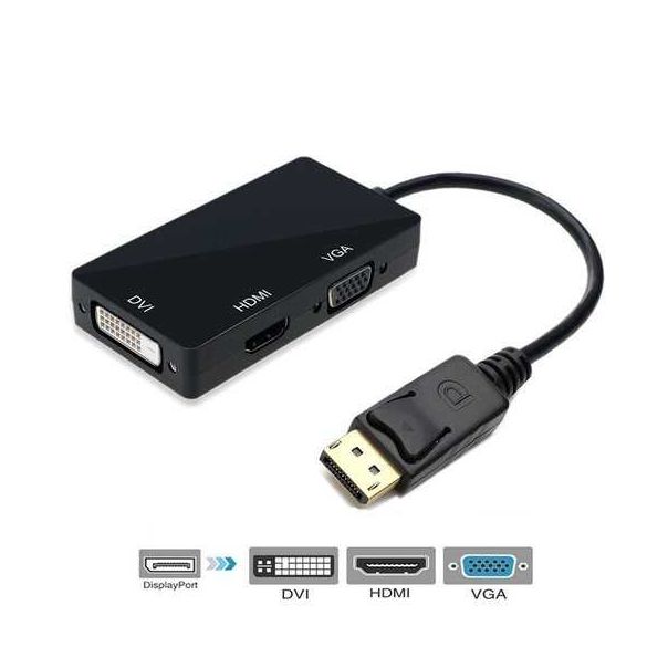 VELTEH DisplayPort na HDMI+VGA+DVI adapter DHV-59