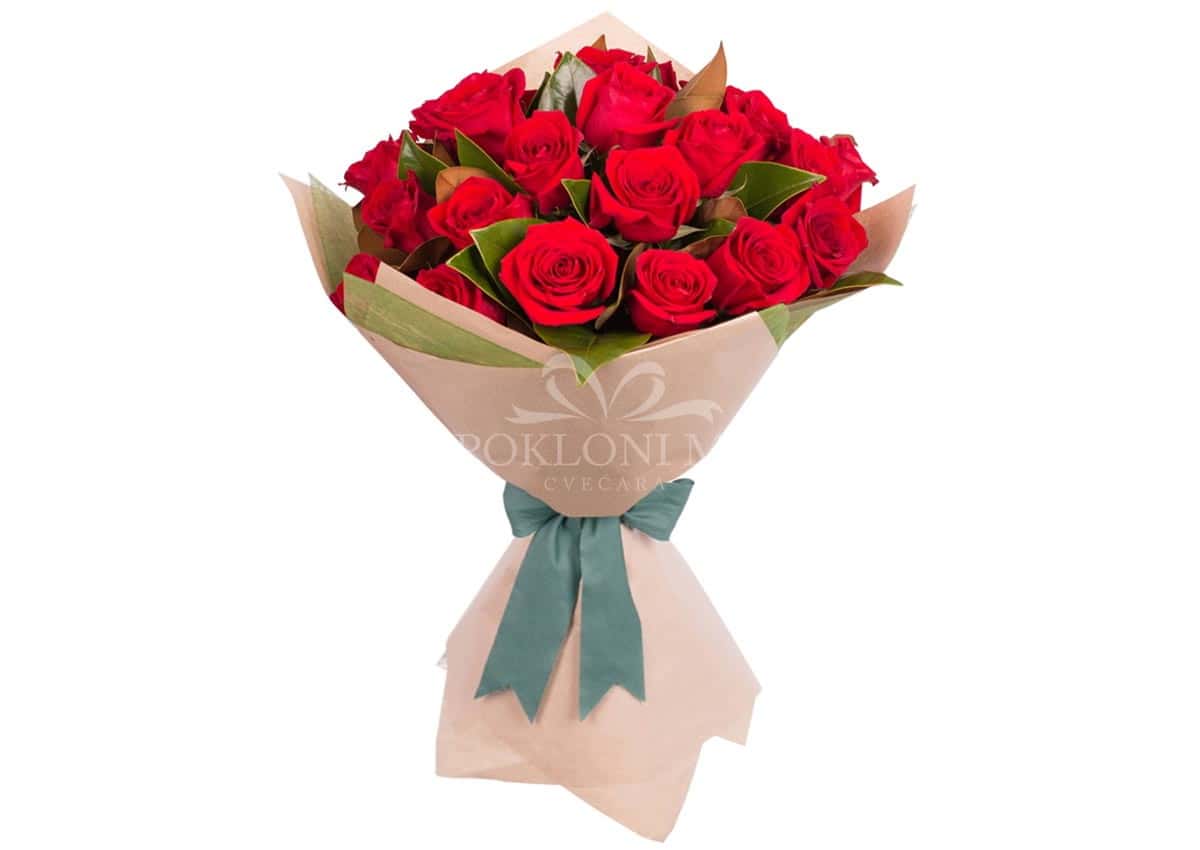 Buket 21 ruža + Poklon čestitka – Šifra 219
