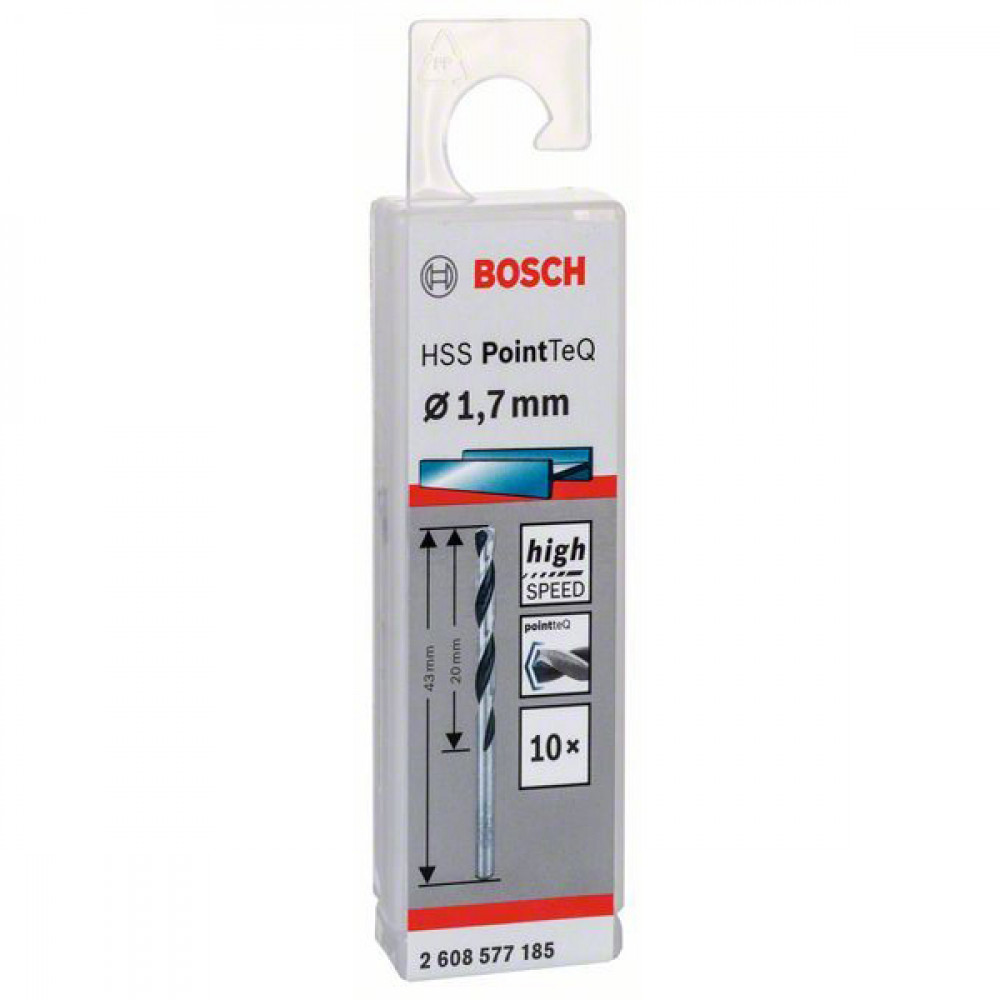 BOSCH HSS PointTeQ 1,7 mm Spiralna burgija za metal (10 kom) 2608577185