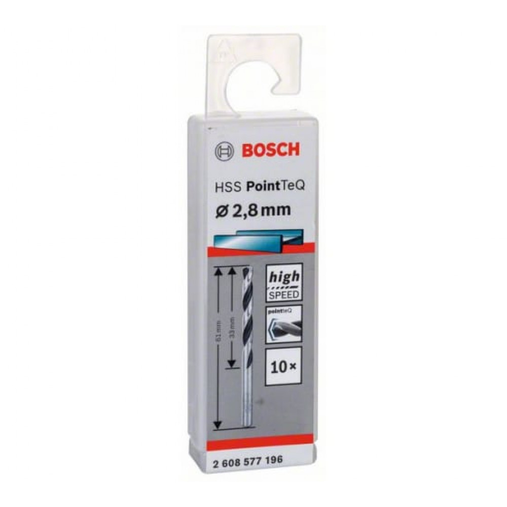 BOSCH HSS PointTeQ 2,8 mm Spiralna burgija za metal (10 kom) 2608577196