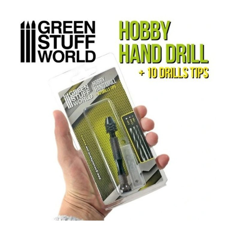 BLACK Hand Drill with 10x Drill bits