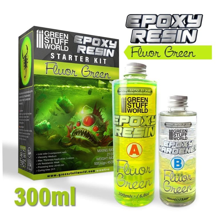 FLUOR LIME clear epoxy resin 300ml