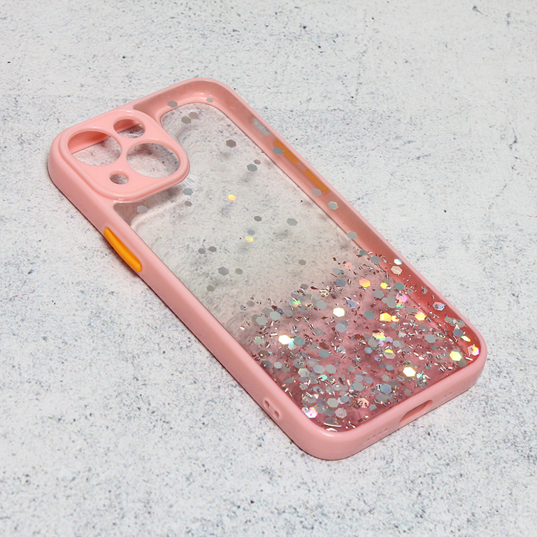 Maska Frame Glitter za iPhone 13 Mini 5.4 roze