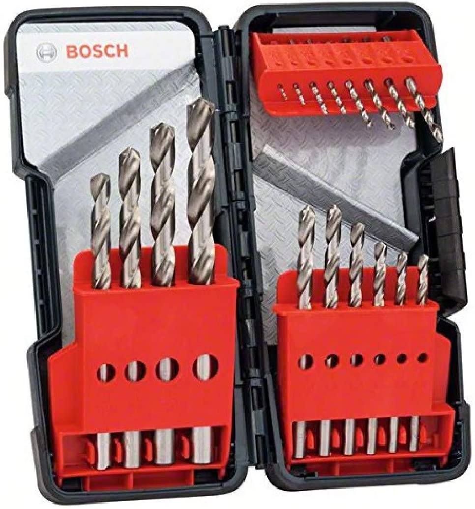 Bosch 18-delni Toughbox set burgija za metal HSS-G, DIN 338, 135°, 1; 1,5; 2; 2,5; 3; 3,5; 4; 4,5; 5; 5,5; 6; 7; 8; 9; 10 mm (2607019578)