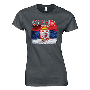 Siva ženska majica "Zastava se srpska vijori"