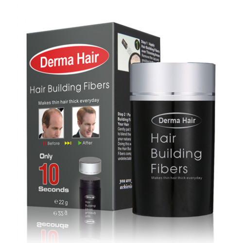 DERMA HAIR Fiberi za kosu 22gr (75 aplikacija) - CRNA