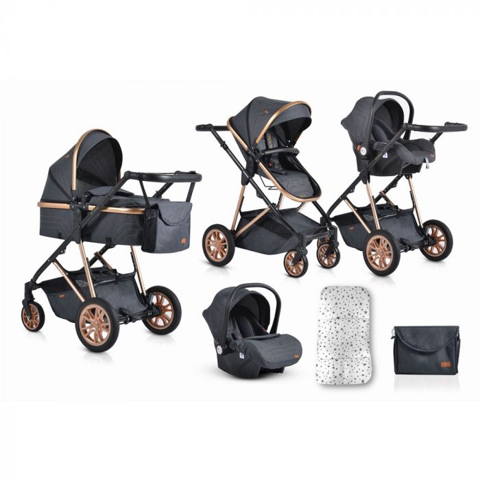 Cangaroo Kolica za bebe set 2u1 sa autosedištem i torbom Midas Black