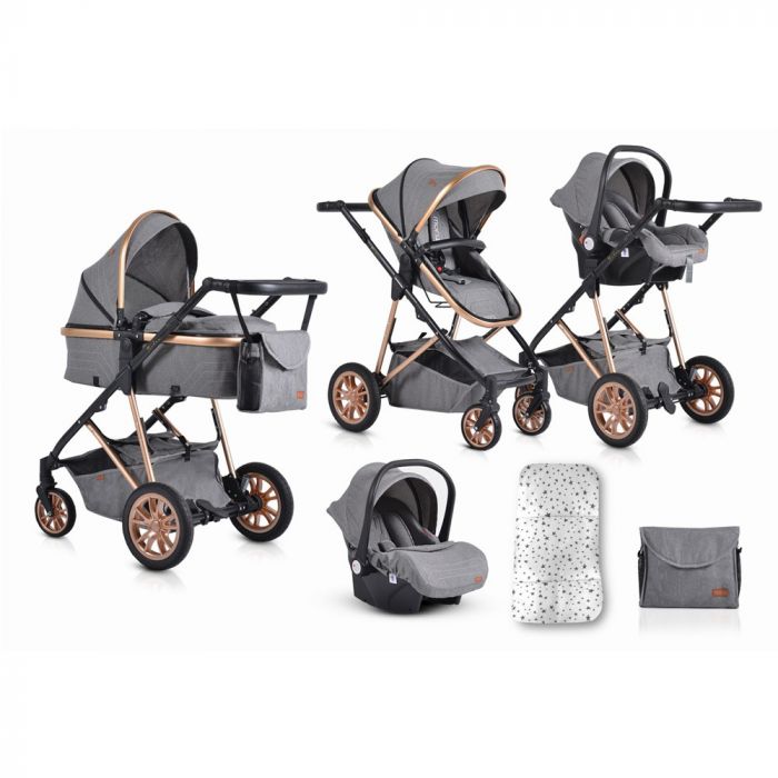 Cangaroo Kolica za bebe set 2u1 sa autosedištem I torbom Midas Grey