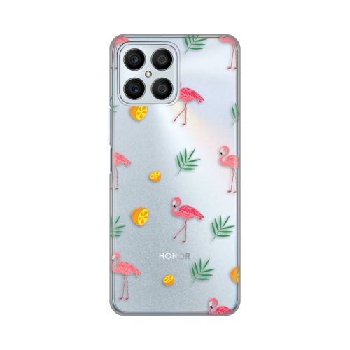 Silikonska futrola - maska print Skin za Huawei Honor X8 Flamingos