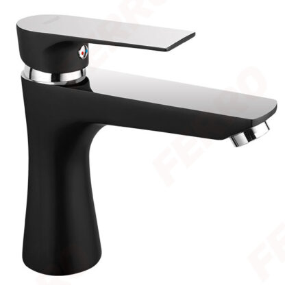 Crna/Hrom slavina za lavabo Algeo Square Black/BAQ2BLC