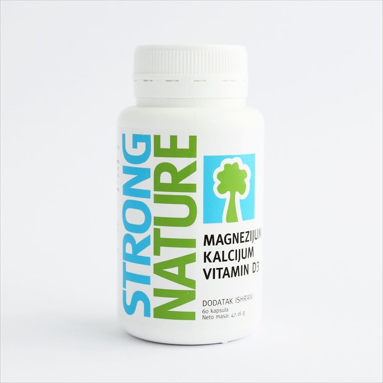 Strong Nature – Magnezijum, kalcijum i vitamin D3 (60 kapsula)