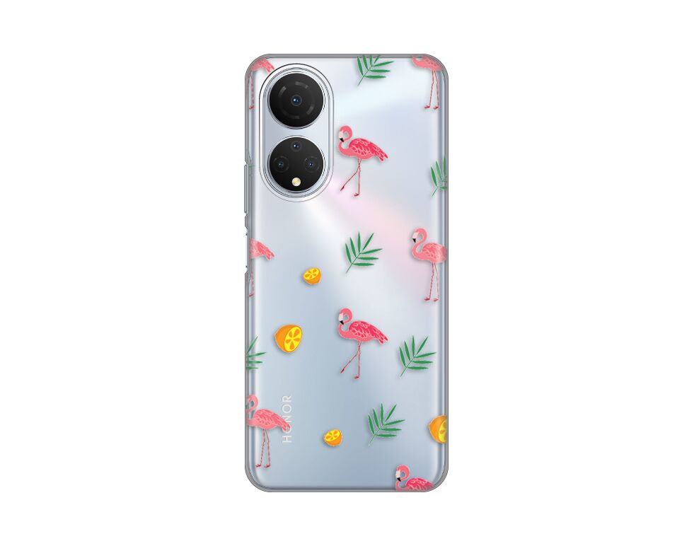 Silikonska futrola PRINT Skin - Huawei Honor X7 Flamingos
